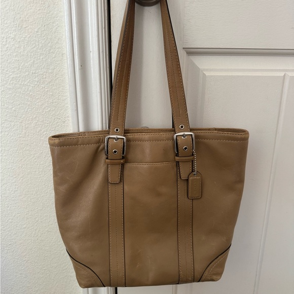 Coach | Bags | Coach Tan Leather Tote Bag | Poshmark